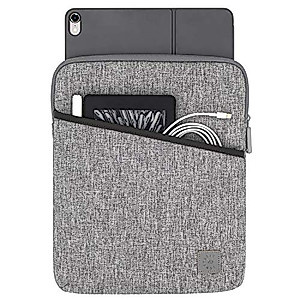 Comfyable Tablet Sleeve Compatible for 12.9 Inch iPad Pro M2 2022 M1 2021 2020 and Smart/Magic Keyboard with Accessory Pocket & Pencil Holder - Water-Repellent Protective Pouch Case for iPad, Grey