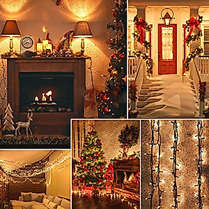 BHCLIGHT Extra-Long 95FT 240 LED Green Wire Christmas String Lights Outdoor/Indoor, Christmas Tree Lights with 8 Modes, Plug in String Lights for Party Christmas Decorations (Warm White)