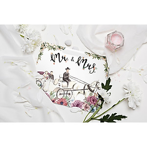 ysmile Wedding Gift Bag with Wrapping Tissue, 12" Bride Gift Bag for Engagement, Anniversary for Women Men Mr Mrs