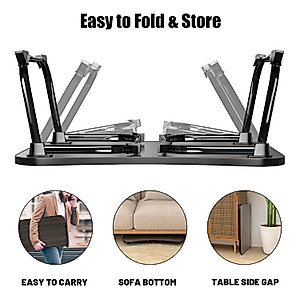 MIIRR Foldable Lap Desks for Laptop, 23.6 inch Laptop Tray Table, Portable Bed Tray Table, Laptop Desk for Working, Writing and Eating (Black)