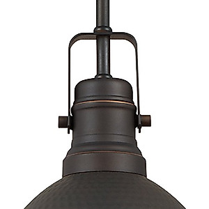 Westinghouse Lighting 6345600 One-Light Mini Pendant Hammered Oil Rubbed Bronze Finish with Highlights