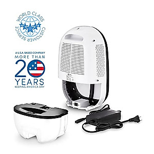 Eva-Dry Air Dehumidifier for Home – Portable Dehumidifier for Small & Medium Spaces Up to 2,500 Cubic Ft. – Quiet Dehumidifier for Basements, RVs, Bathrooms, Laundry Rooms, Campers, Bedrooms, & More