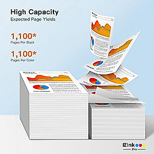 E-Z Ink Pro 822XL Remanufactured Ink Cartridgee Replacement for Epson 822 XL 822XL T822 High Yield to use with EPSON Workforce Pro WF-3820 WF-4820 WF-4830 (4 Pack,1 Black, 1 Cyan, 1 Magenta, 1 Yellow)