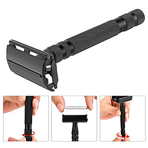 PerPro Deluxe Shaving Kit for Men Wet Shave,Safety Razor with 10 Blade Refills, Friendly Shaving Brush,Heavyweight Base Shaving Stand,SUS304 Stainless Steel Soap Bowl