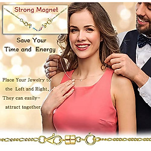 Kcctoo Magnetic Necklace Clasps and Closures - 14k Gold and Silver Plated Bracelet Connectors for Necklaces Chain Jewelry Making 