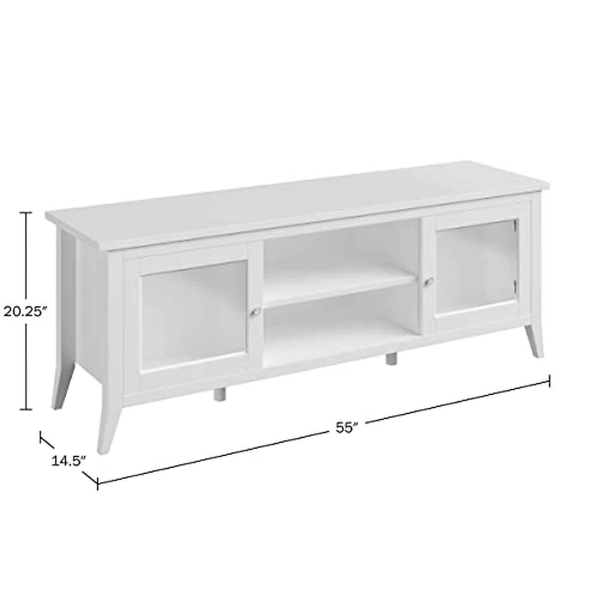 Lavish Home, White 55-inch TV Stand with Storage