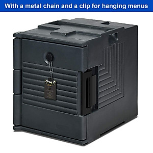 Giantex Insulated Food Pan Carrier, 95 Quart Front Loading Food Container for 6 Full Size Pans, Portable Food Warmer Box with Handles for Storage Catering Parties Buffet, Gray