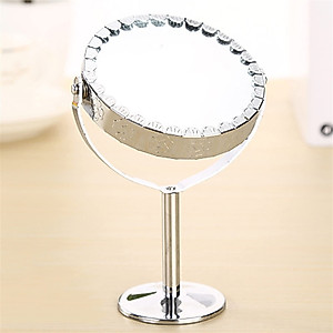 Magnification Circular Makeup Mirror Dual 2 Sided Round Shape Rotating Cosmetic Mirror Stand Magnifier Mirror Standing Mirror (Color : Oval)