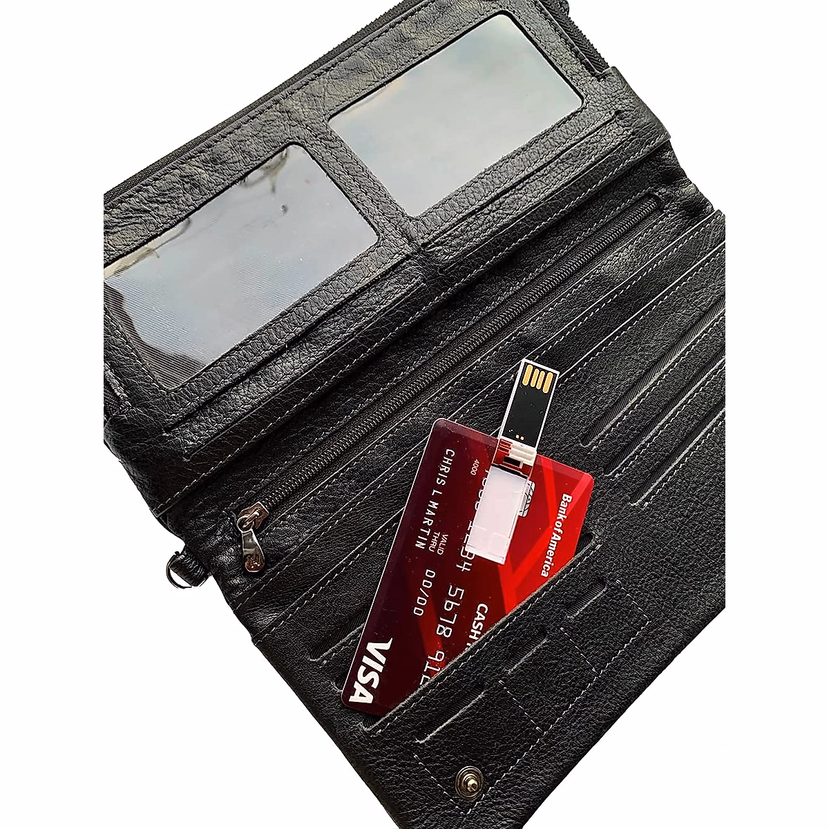 USB Flash Drive 64GB Thumb Drive High Speed USB Drive USB 2.0 Memory Stick Credit Card Design Waterproof