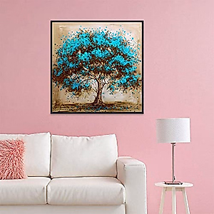 Disxvivy Cross Stitch Stamped Full Embroidery Kits DIY 11CT Cotton Thread Printed DIY Needlepoint Kits DMC Craft Needlework Set Cross-Stitch Stamped Sets-Evergreen 17.7×17.7 inchs