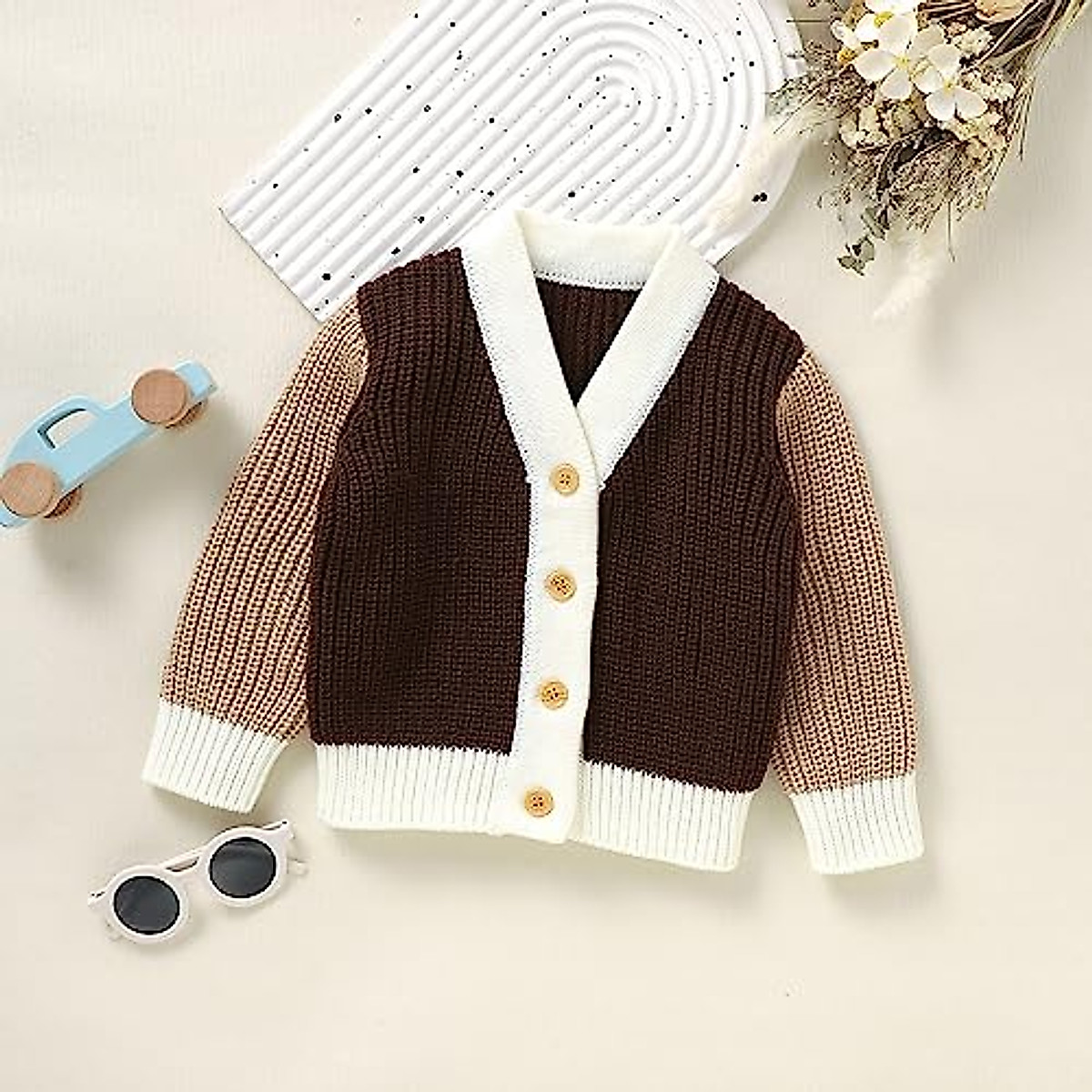 Newborn Baby Knit Cardigans Ear Hooded Sweaters Newborn Knitwear Buttons Long Sleeves Coat Outwear Knit Tops Outfits