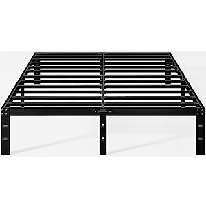 10 Inch Full Size Bed Frame No Box Spring Needed, Metal Platform Full Bed Frame, Easy Assembly Heavy Duty Noise Free, Black