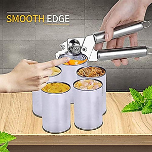 SODIAL Steel Can Opener Food-Safe with -in Opener,Can Opener Handheld