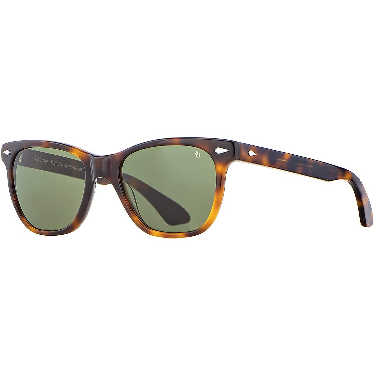 AO Saratoga Sunglasses - Tortoise - Calobar Green AOLite Nylon Lenses - 52-19-145