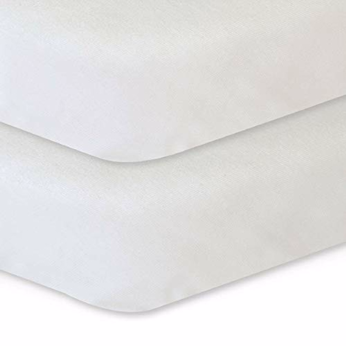 Organic Cotton Pack N Play Sheets, 2 Pack Portable Playard/Mini Crib Mattress Sheets, Ultra Soft, Cream White, Pre-Shrink