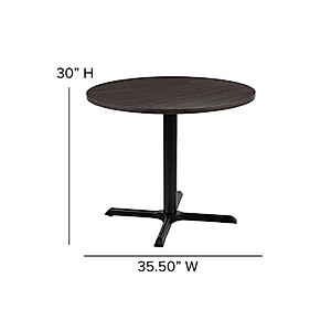 Flash Furniture Chapman 36" Round Multi-Purpose Conference Table in Rustic Gray