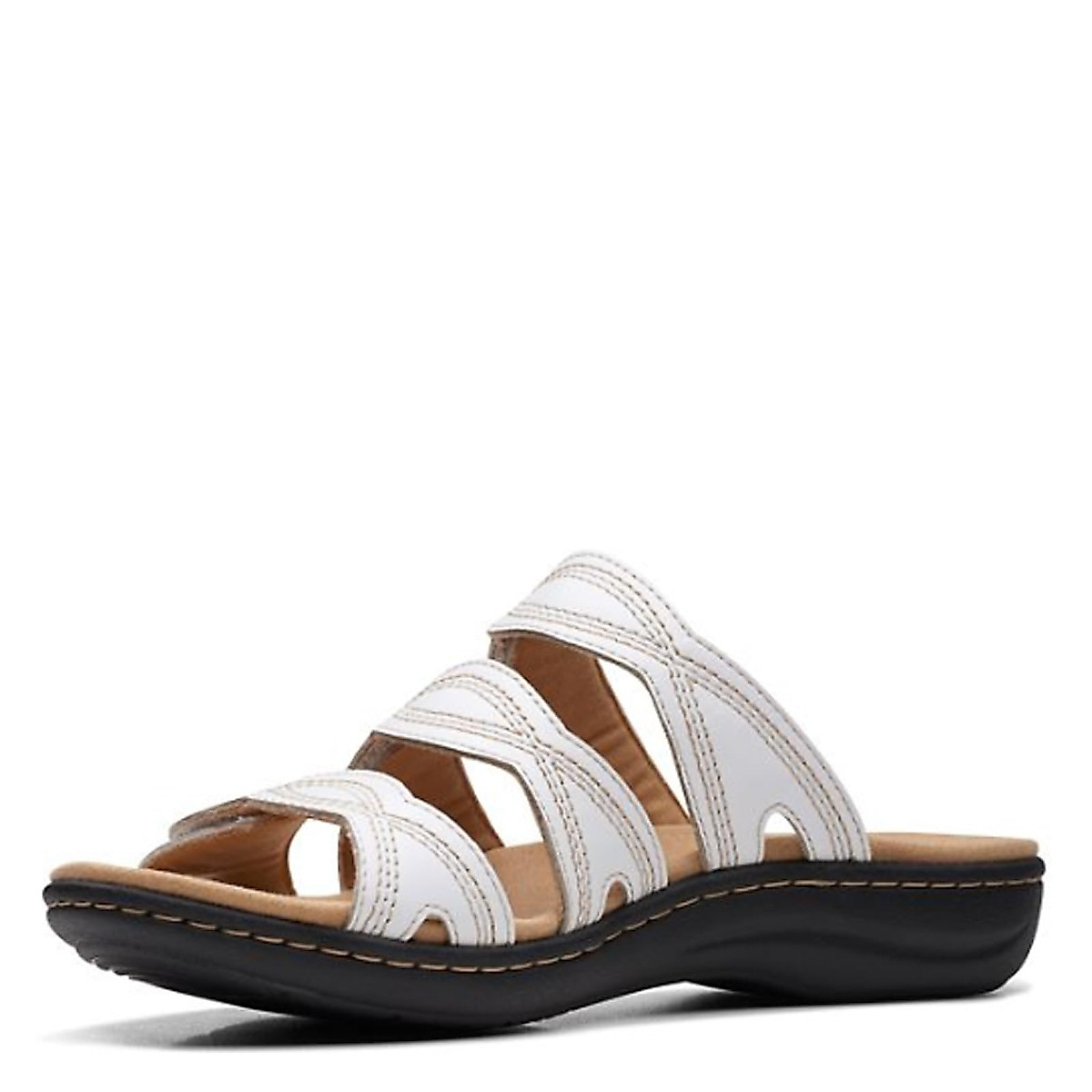 Clarks Women's Laurieann Ayla Flat Sandal, White Leather, 8