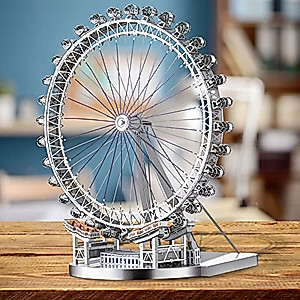 Piececool 3D Metal Model Puzzles for Adults, Upgraded Large London Eye Architecture 3D Metal Models Building Kits, Best Birthday Gifts, 141 Pcs
