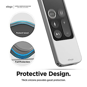 elago R4 Retro Apple TV Remote Case Compatible with Apple TV Siri Remote 1st Generation - Classic Controller Design [Non-Functional], Lanyard Included [US Patent Registered] (Light Grey)