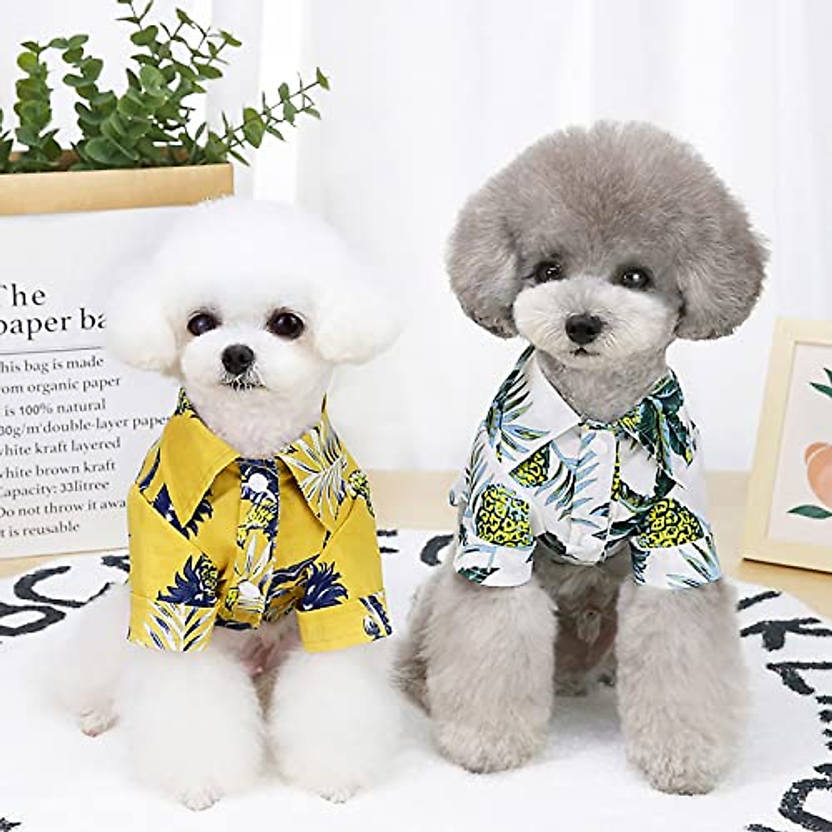Pet Clothes for Medium Dogs Summer T Shirts Floral Cat Shirt Hawaiian Printed Pet T Shirts Breathable Clothing Beach Puppy Shirt Sweatshirt for Small
