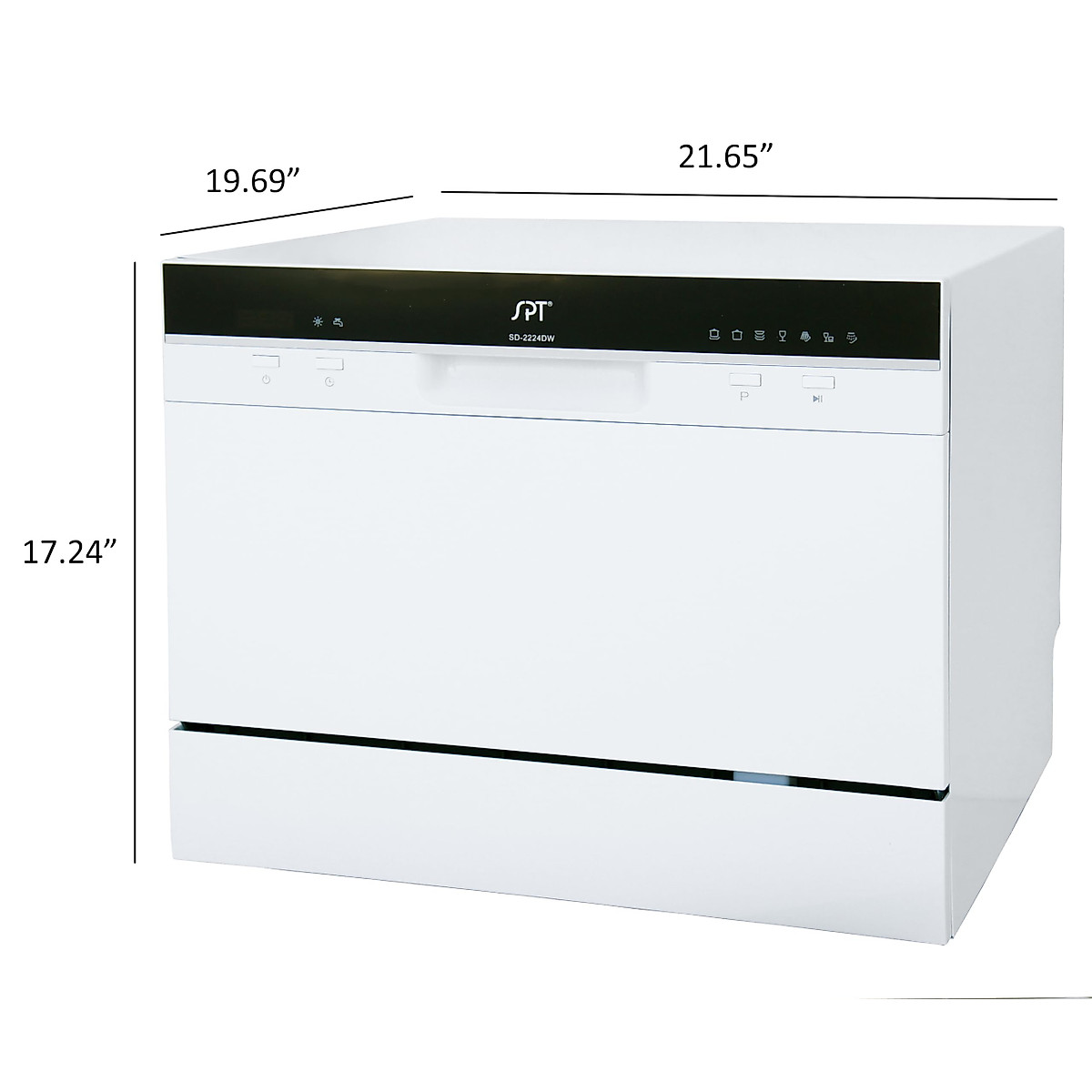 SPT SD-2224DWA Energy Star Countertop Dishwasher with Delay Start & LED – White