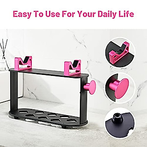 Storage Holder for Dyson Airwrap Styler, 8-Holes Countertop Bracket Organizer Stand Storage Rack for Hair Curling Iron Wand Barrels Brushes Diffuser Nozzles for Home Bedroom Bathroom - Aluminum Alloy