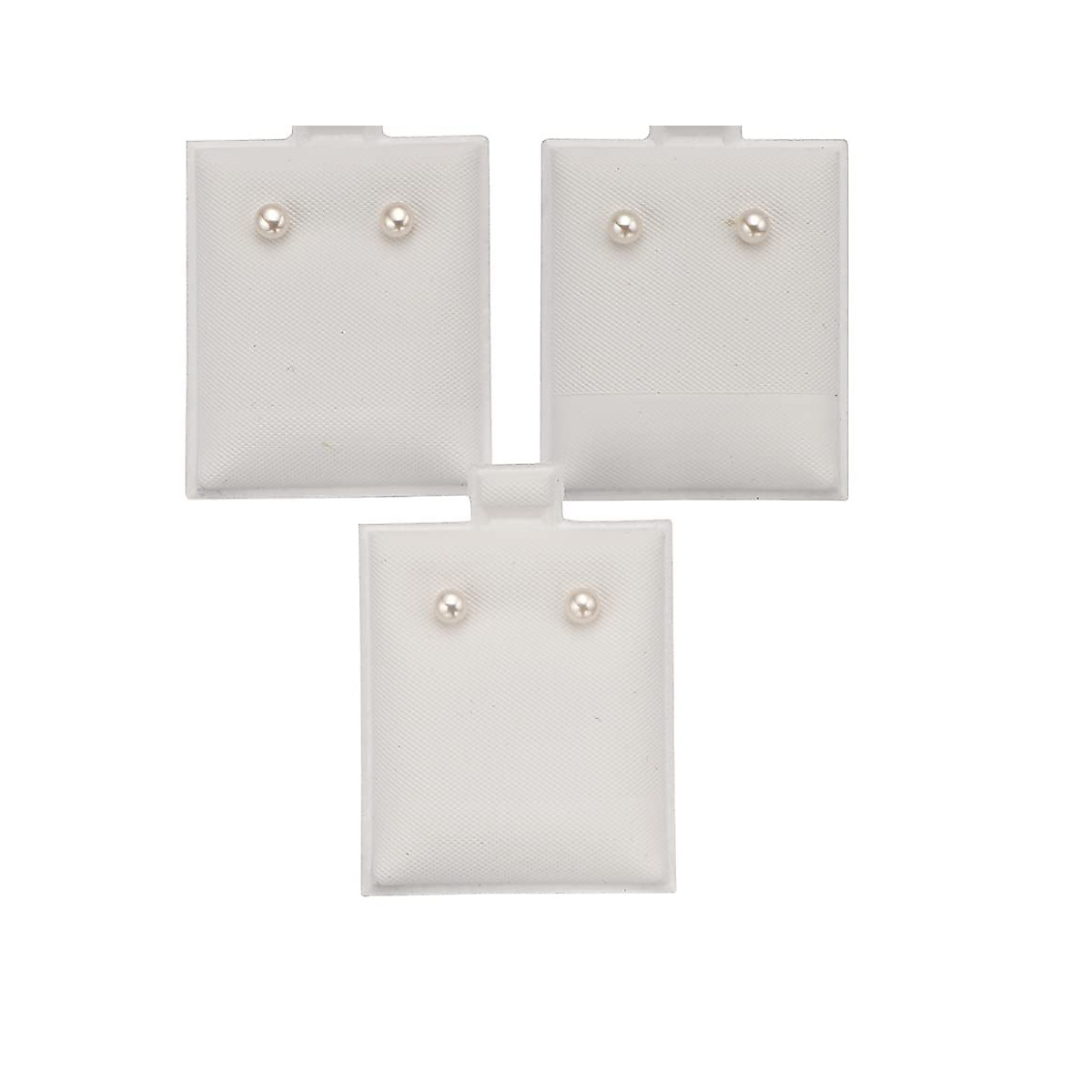 BLUE OCEAN PEARLS Freshwater Cultured 4.5-5mm White Button Shape Pearl Stud Earrings with Sterling Silver Butterfly Backs (Set of 3)