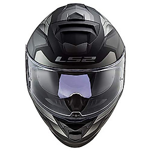 LS2 Helmets Assault Full Face Motorcycle Helmet W/SunShield (Petra Matte Black/Graphite/Gray - 2X-Large)