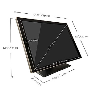17 Inch Pro Capacitive LED Backlit Multi-Touch HDMI Monitor, 4:3 Display 1280 x 1024, True Flat Seamless Design Touchscreen, Great for Office, POS, Retail, Restaurant, Bar, Gym, Warehouse
