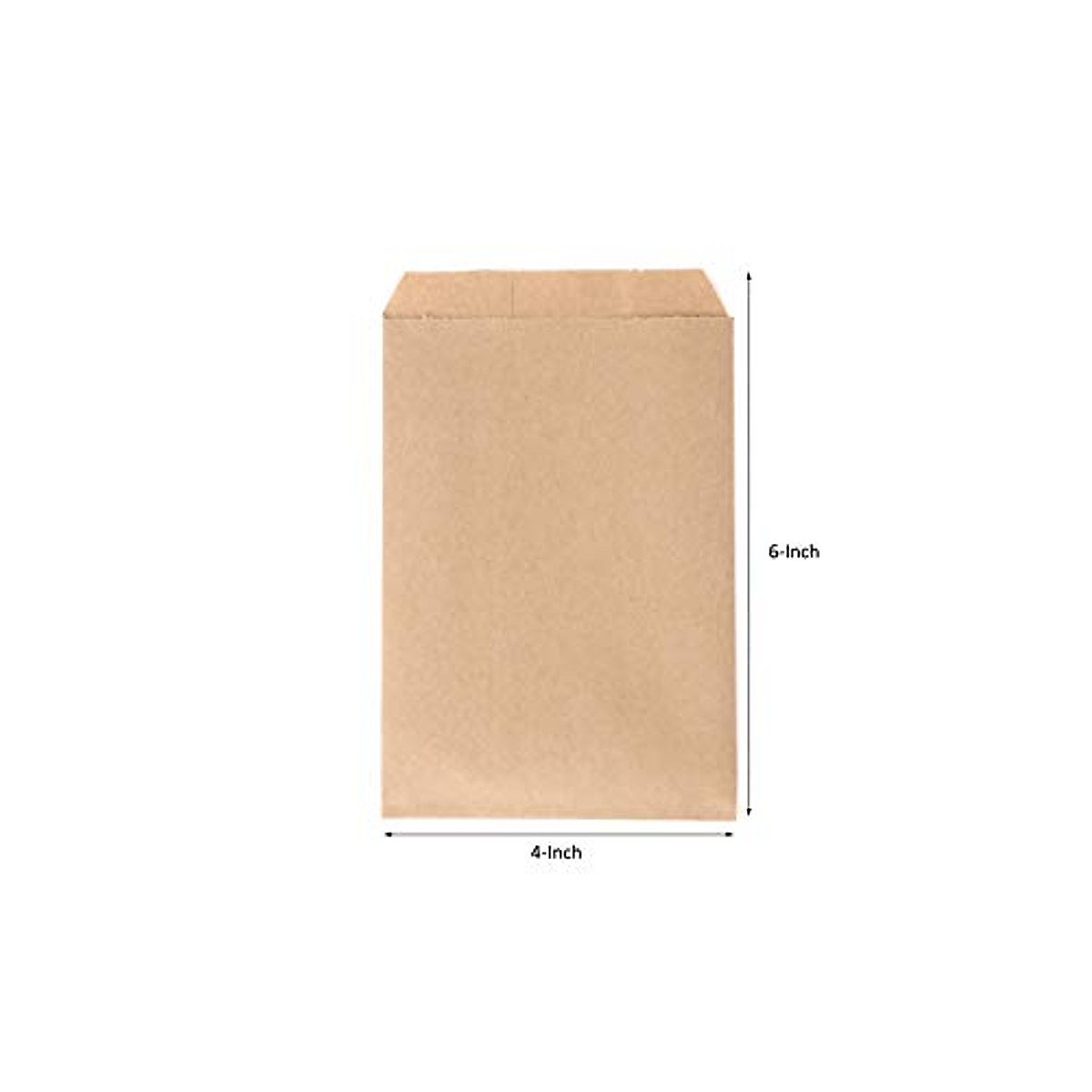 Z ZICOME Flat Brown Kraft Paper Bags, 4" x 6", 100 Pcs