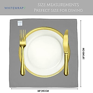 WHITEWRAP Cloth Napkins | Cotton Napkins| 18 x 18 inch Dinner Napkins Grey 12-Pack | Reusable Napkins| Highly Absorbent