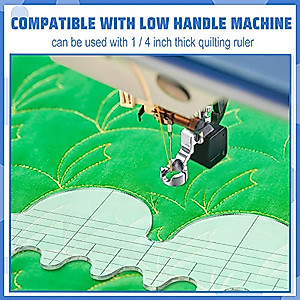 2 Pieces Low Shank Ruler Quilting Foot for Free Motion 1/4 Inch Thick Rulers, Ruler Quilting Pressure Foot Compatible with Singer Brother Kenmore Janome Baby Lock Pfaff Low Shank Sewing Machines