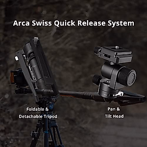 MOZA Slypod Pro Slider Motorized Monopod Camera Sliders Made of Light-Weight Carbon Fiber Vertical Payload 13Lb Extend Out 520mm 5.5H Running Time with Pan and Tilt Head & Tripod