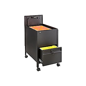 Safco 5364Bl Locking Mobile Tub File with Drawer Letter Size 17W X 26D X 28H Black