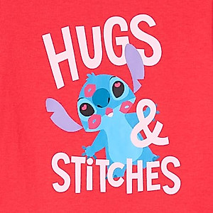 Amazon Essentials Disney | Marvel | Star Wars Girls' Pajama Set, 4-piece (Previously Spotted Zebra), Stitch Hugs, 8