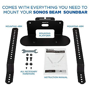 Mount-It! Sound Bar TV Mounting Shelf Compatible with Sonos Beam Speaker | Soundbar Mount Bracket Kit for Televisions with 200mm - 600mm VESA Mounting Pattern