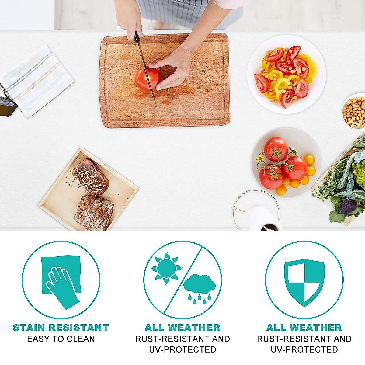 Folding Table 6 Foot Indoor Outdoor Heavy Duty Plastic Portable Fold Up Table Utility Camping Dining Party Table, Easy to Assemble, White