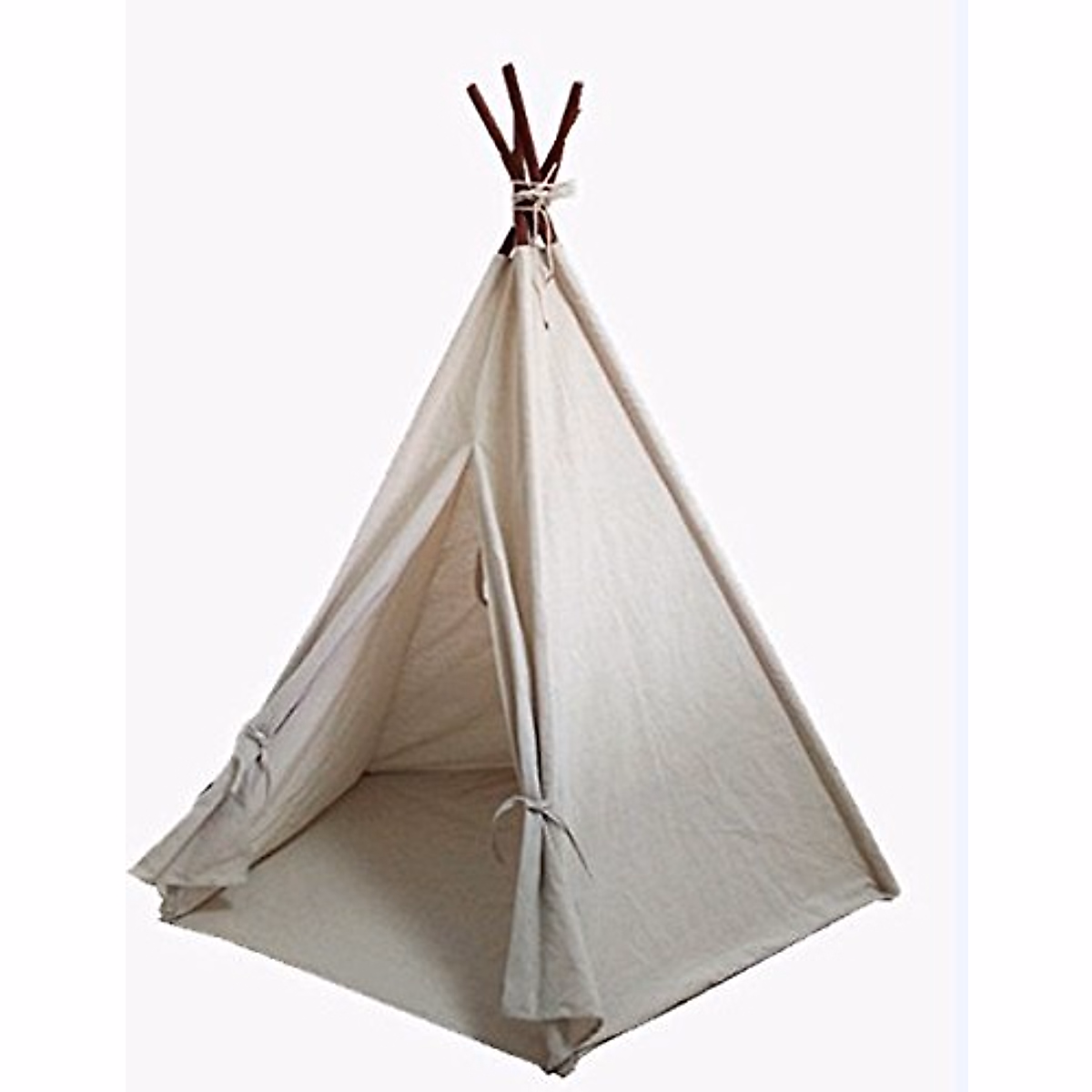 Laylala® Teepee Tent.India Teepee-Embroidery Elephant-Preassemble.5 Poles Design(Light Brown Color)