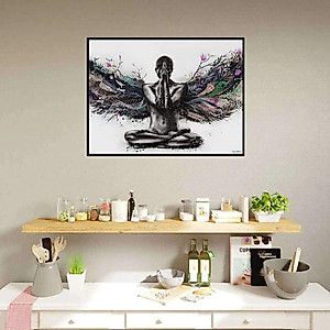 5D DIY African American Diamond Painting Kit for Adult, African American Wall Art Abstract Black Girl with Angel Wings Black Art Gem Art Craft Home Game for Children Kid 30 x 40 cm / 12 x 16 inch
