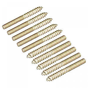 uxcell M5x50mm Hanger Bolts, 20pcs Double Ended Thread Dowel Screws for Wood Furniture