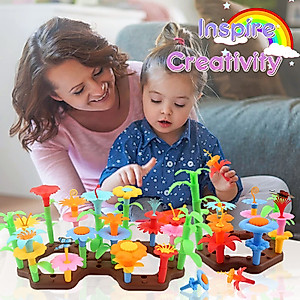 ROATEE 76PCS Toddler Toys, Garden Building Toy Kits for 3 4 5 6 7 Years Old Kids, Preschool Educational Activity Toy, Indoor and Outdoor Stacking Game Gifts for Children's Birthday and Christmas