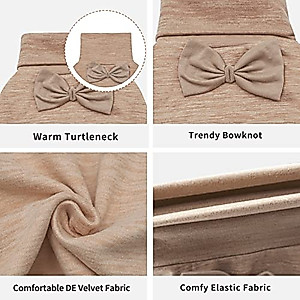 KYEESE Dog Pajamas for Small Dogs Turtleneck Stretchy Dog Pjs Super Soft Warm Material Dog Onesie with Bowtie Puppy Pajamas, Khaki,XS