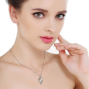 DAOCHONG 925 Sterling Silver Always My Sister Forever My Friend Double Love Heart Necklace, Box Chain 18"