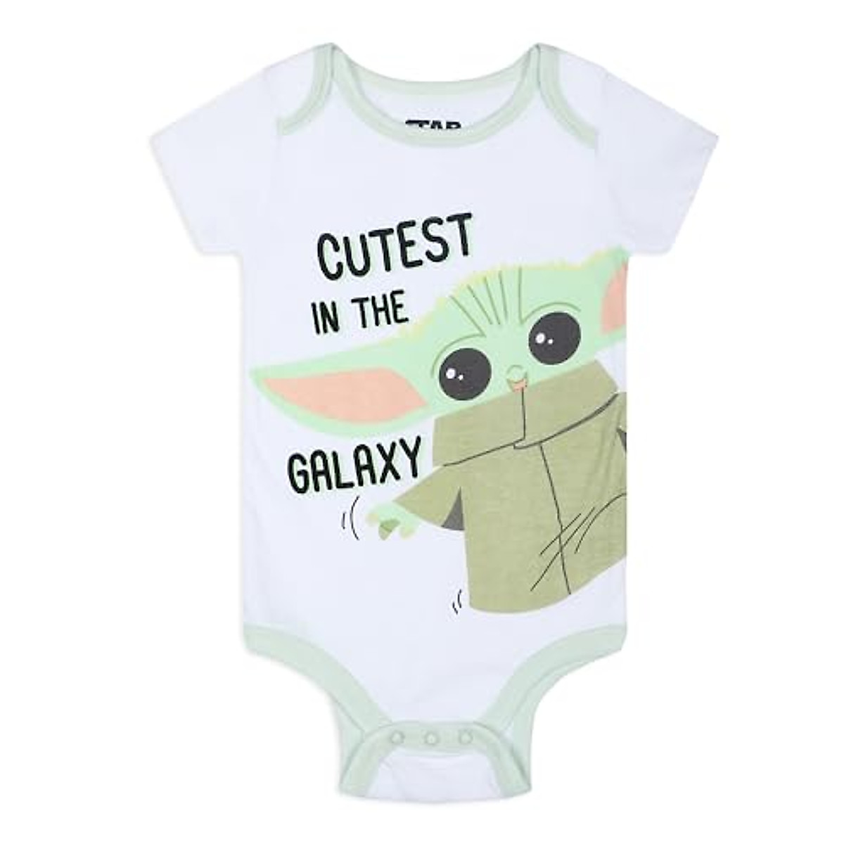 STAR WARS The Mandalorian Grogu Baby Boys Short Sleeve Bodysuit and Cap Set for Newborn and Infants