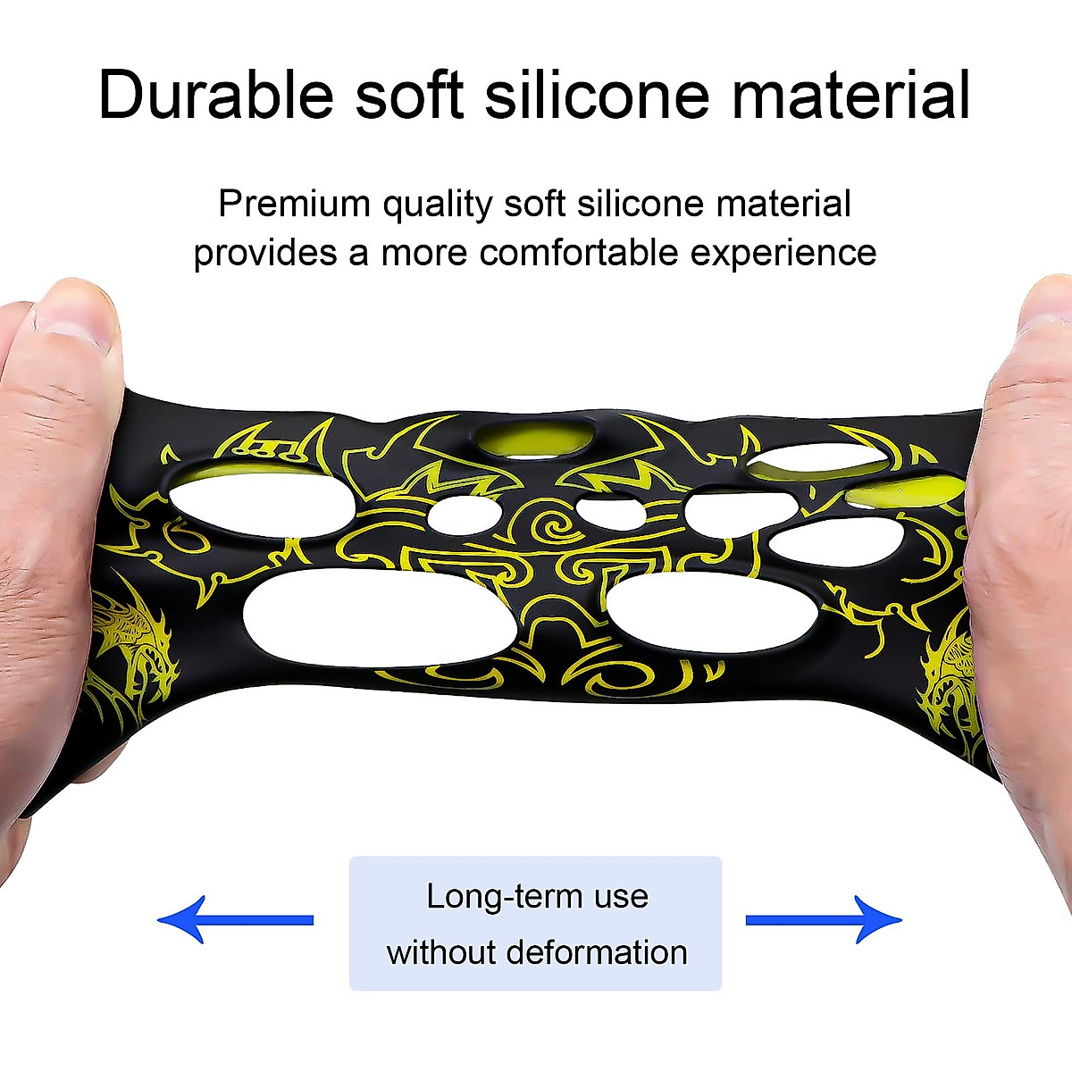 Xbox-One Controller Skin, BRHE Anti-Slip Silicone Cover Protector Case Accessories Set for Microsoft Xbox 1 Gamepad Joystick with 2 Thumb Grips Caps (Yellow)