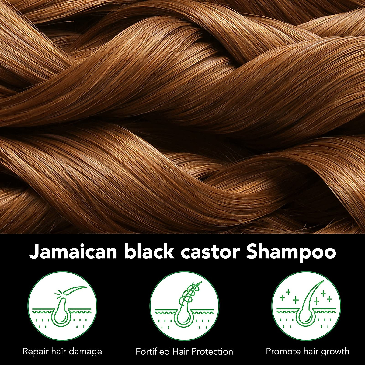 Jamaican Black Castor Shampoo and Conditioner Set,Castor Oil Shampoo and Conditioner for Hair Growth,Shampoo and Conditioner for Women Hair Loss,With Rosemary,Biotin,Coconut Oil,21Fl Oz