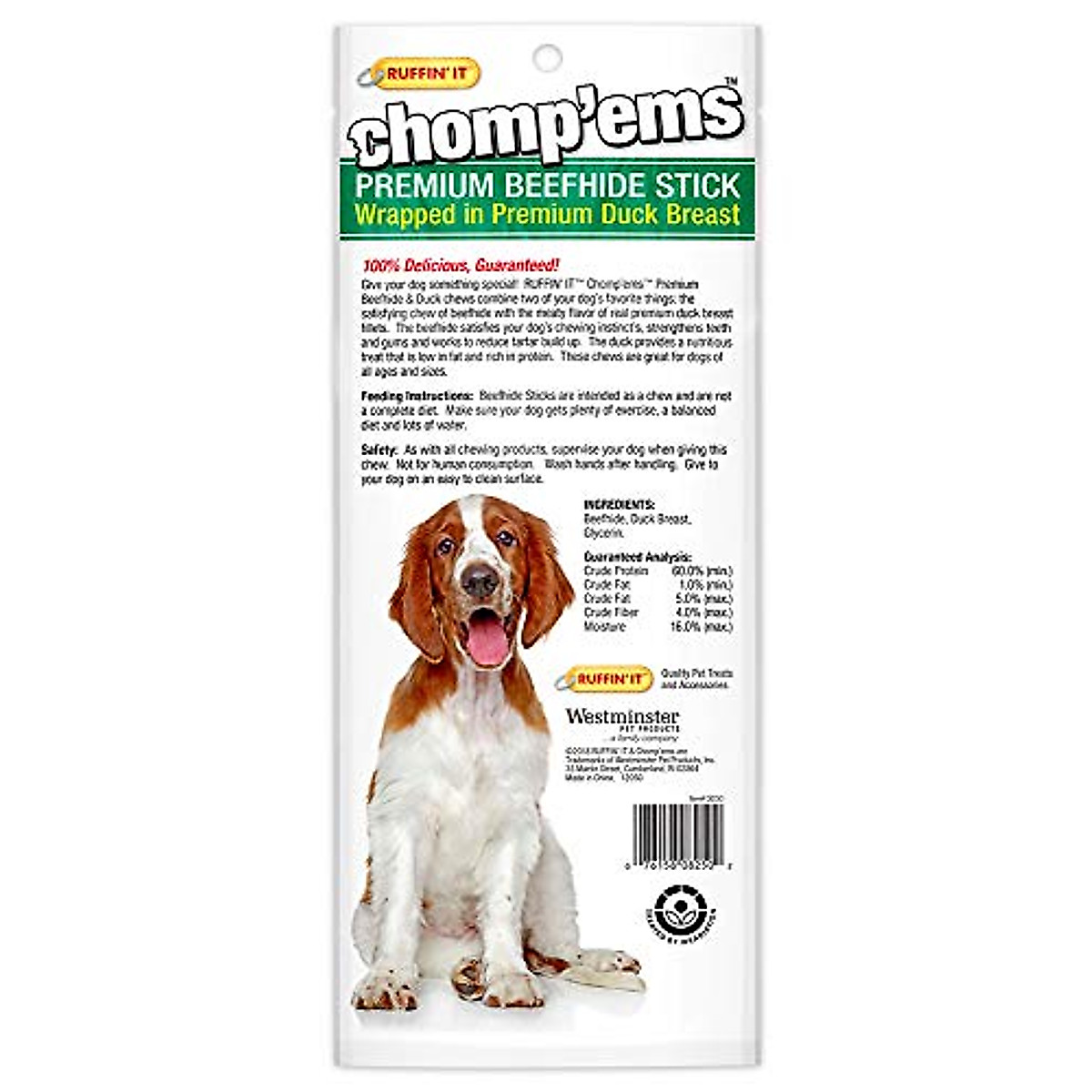 Chomp’ems Premium Beefhide Chew for Dogs, 1 Chew