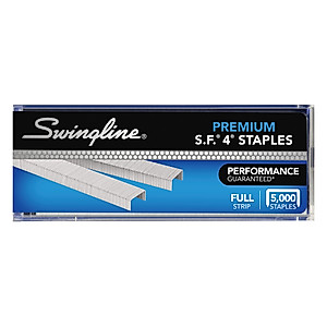 Swingline Staples, S.F. 4, Premium, 1/4 Inches Length, 210/Strip, 5000/Box, 1 Pack (35450)