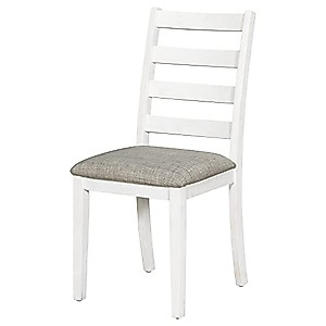 Penifun, Solid Wood Rectangular 4 Chairs and Bench with Cushion, Distressed Finish, Set of 6 (Brown + White Wash), Rustic 6-Piece Dining Room Table Set