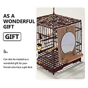 Pet Bird Mirror with Stand Toy CInteractive Parrot Toy Cockatiel Parrots Toys Parrot Cage Toys Pet Parrots Climb Hanging Play with Mirror for Birds Parakeet Cockatoo Cockatiel